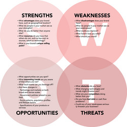 Swot and smart analysis with explanation on white Vector Image