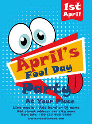 1st april party poster flyer design Royalty Free Vector