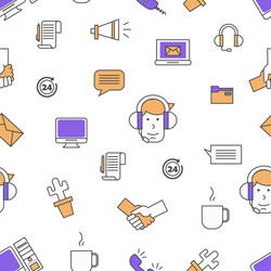 Customer service and call center color line icon Vector Image