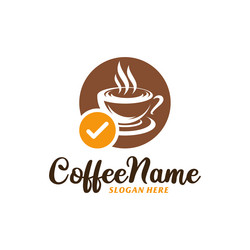 Check coffee logo design template Royalty Free Vector Image