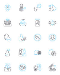 Gluten-free linear icons set celiac wheat Vector Image