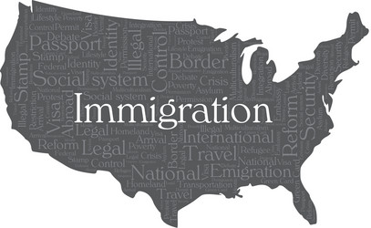 United states immigration word cloud Royalty Free Vector