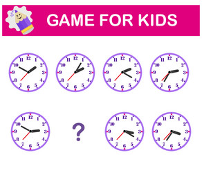 What time is it now educational game for kids Vector Image