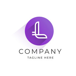 Letter l logo design template with circle shape Vector Image