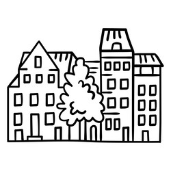 Neighbourhood buildings Royalty Free Vector Image