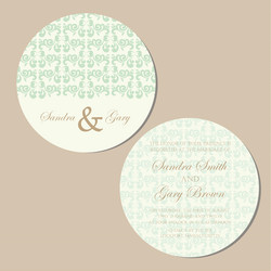 Round invitation green Royalty Free Vector Image