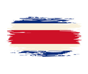Realistic watercolor painting flag costa rica Vector Image