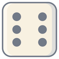 Dice five dot edge flat Royalty Free Vector Image