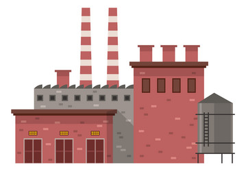 Factory facade cartoon industrial building city Vector Image