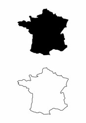France map simplified outline Royalty Free Vector Image