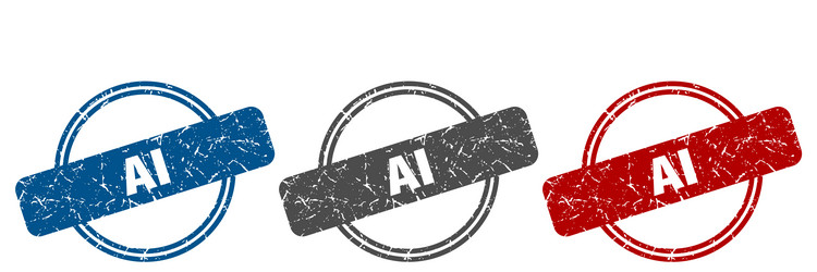 Ai stamp label round grunge sign Royalty Free Vector Image