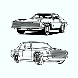An automobiles outline drawing Royalty Free Vector Image