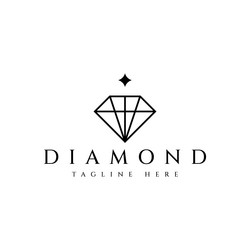Minimal diamond logo design for jewelry stores Vector Image