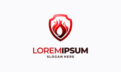 Modern fire shield logo template designs Vector Image