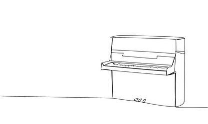 Grand piano one line art continuous drawing Vector Image