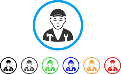 Worker person rounded icon Royalty Free Vector Image
