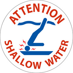 Water safety sign attention - shallow Royalty Free Vector