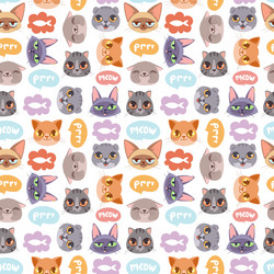 Cat face seamless patten cute Royalty Free Vector Image