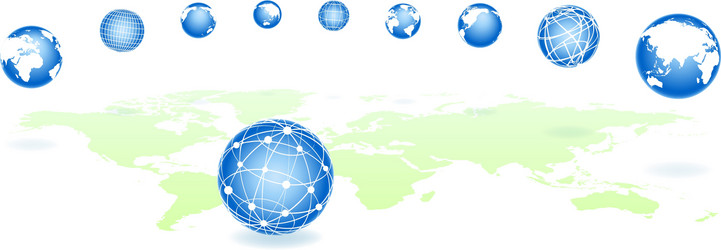 Isometric set of planet earth global map Vector Image