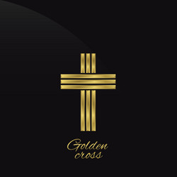 Gold holy cross icon religious holy golden cross Vector Image