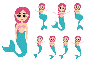 Mermaid design isolated on white background Vector Image