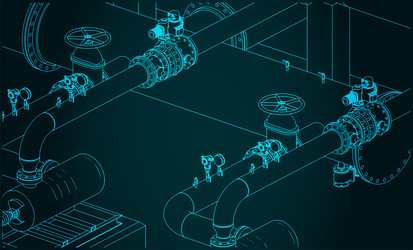 Pipes and valves sketches Royalty Free Vector Image