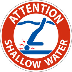 Water safety sign attention - shallow Royalty Free Vector