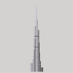 Burj khalifa tower icon uae dubai symbol gray Vector Image