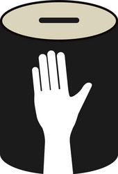 Human hand up symbol Royalty Free Vector Image