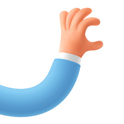 Jan-23d render of wavy cartoon hand elastic Vector Image