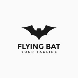 Flying bat silhouette logo negative space bat Vector Image