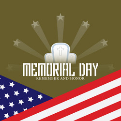 Memorial post design with symbol and flag Vector Image