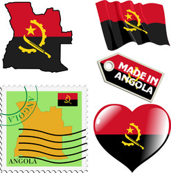 Angola flag map background Royalty Free Vector Image