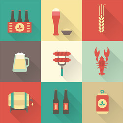 Oktoberfest beer festival icons Royalty Free Vector Image