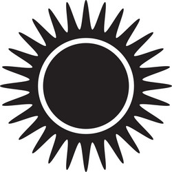 Black abstract sun graphic Royalty Free Vector Image