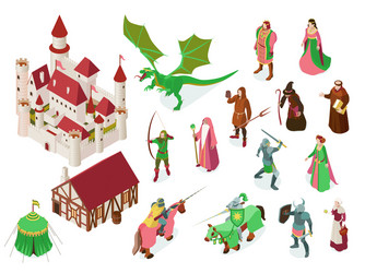 Set medieval character Royalty Free Vector Image