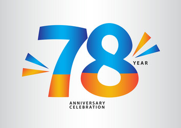78 year anniversary celebration logotype Vector Image