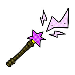 Comic cartoon magic wand Royalty Free Vector Image