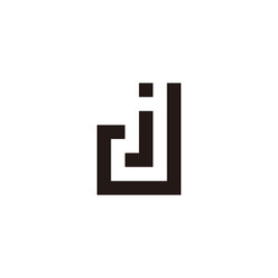 Letter jd dj j d square rectangle geometric Vector Image