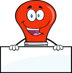 Light bulb holding a sign Royalty Free Vector Image