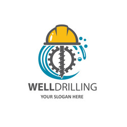 Elegant abstract well drilling logo Royalty Free Vector