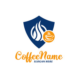 Fire coffee logo design template Royalty Free Vector Image