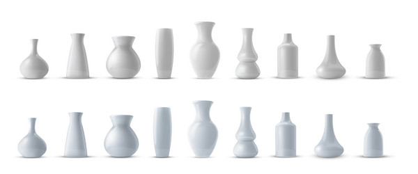 Realistic porcelain vases Royalty Free Vector Image