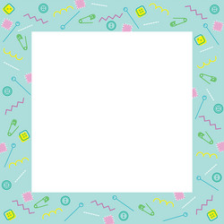 Sewing kit icons set border Royalty Free Vector Image