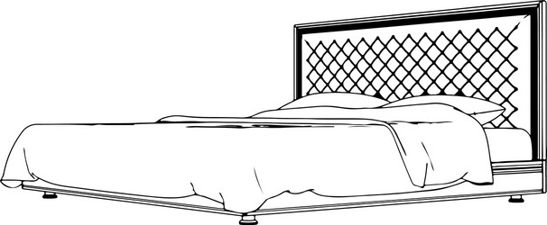 Sketch bedroom bed Royalty Free Vector Image - VectorStock
