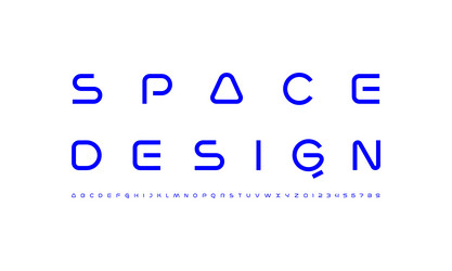 Technology science font digital cyber alphabet Vector Image