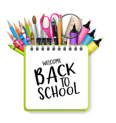 Back to school concept horizontal banner template Vector Image