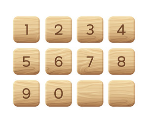 Wooden tiles alphabet square block with letters Vector Image