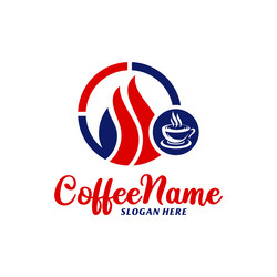 Fire coffee logo design template Royalty Free Vector Image
