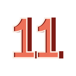 Number eleven red Royalty Free Vector Image - VectorStock